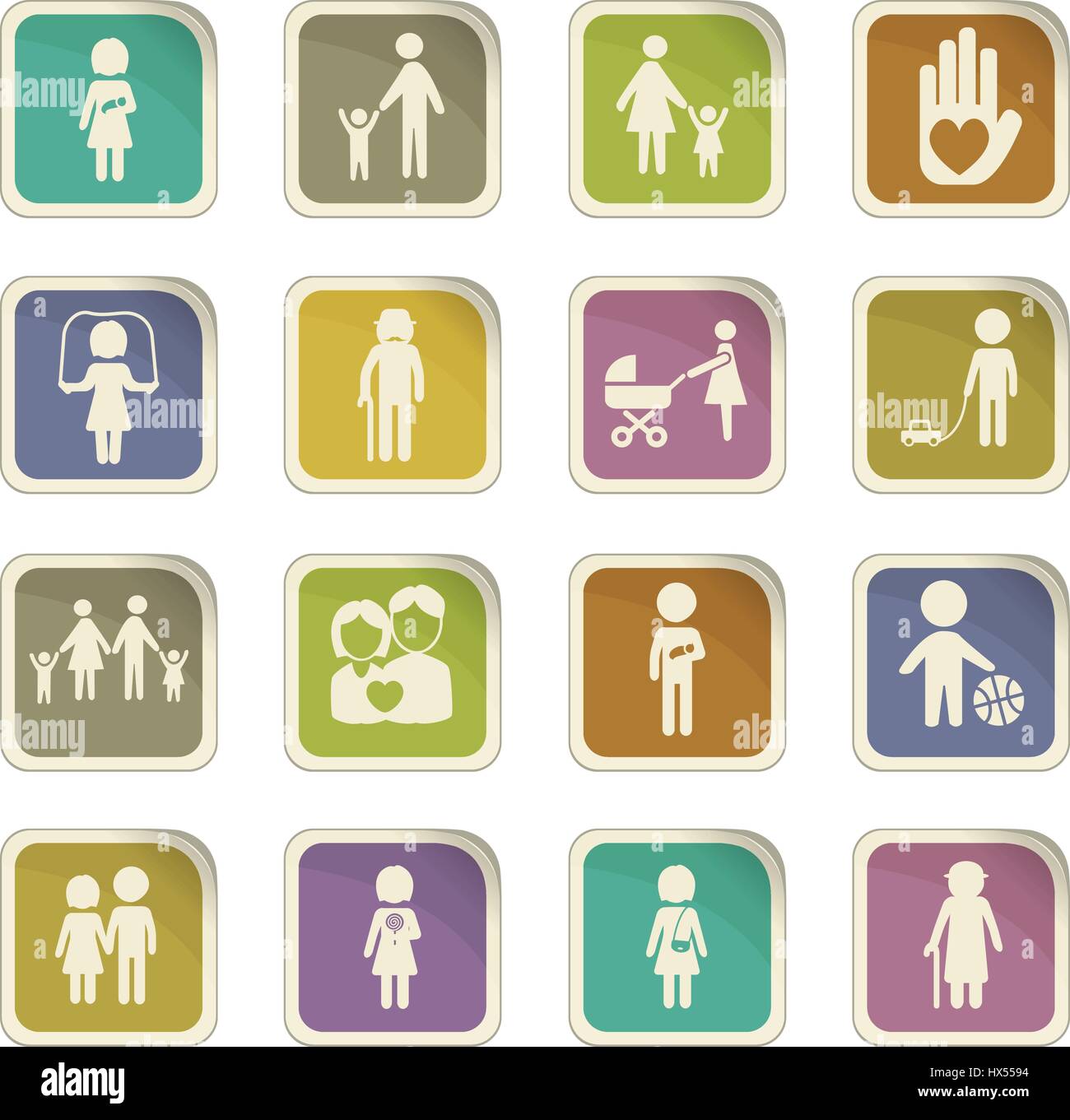 family vector icons for user interface design Stock Vector Image & Art ...
