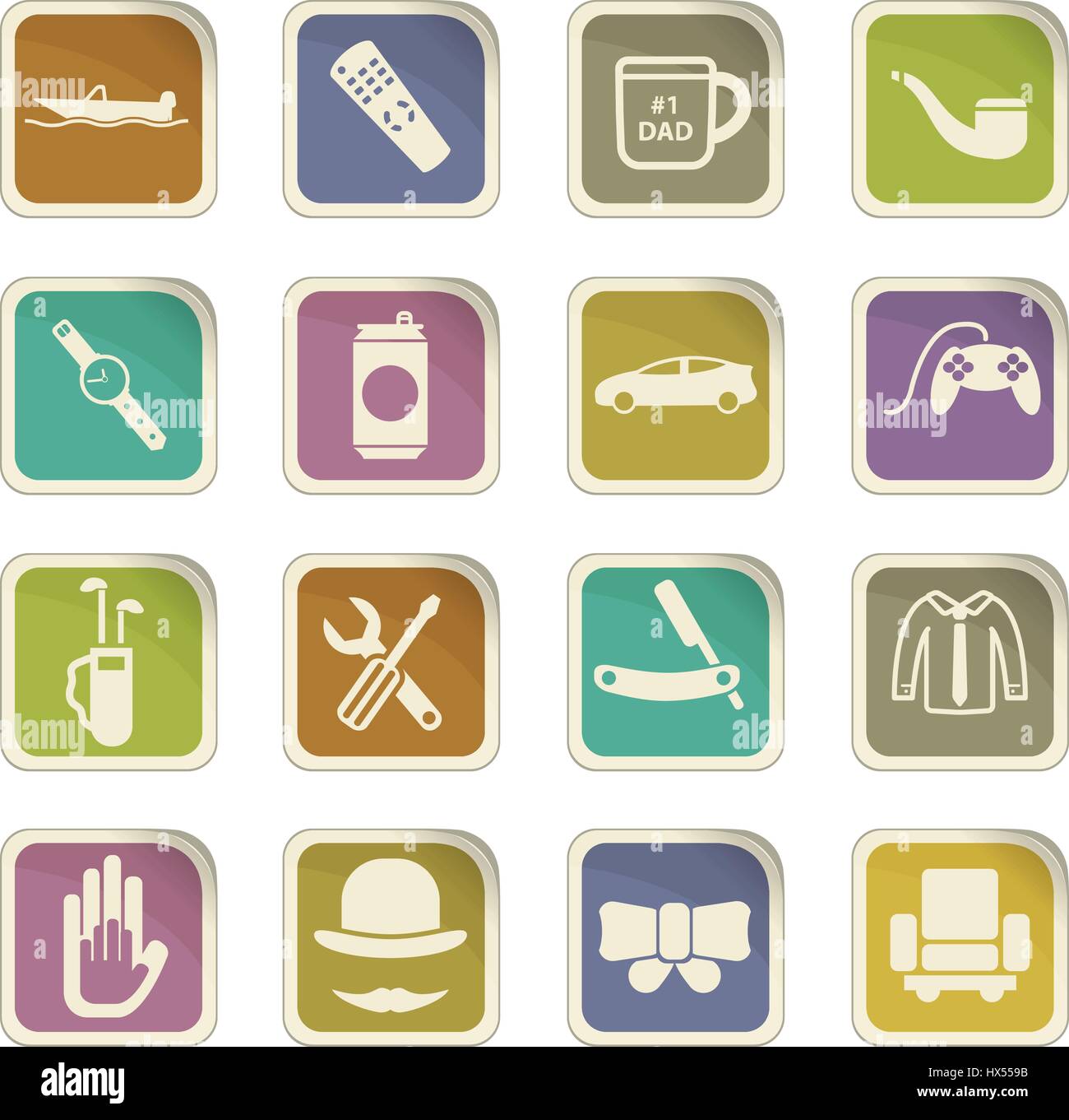 father day vector icons for user interface design Stock Vector Image ...