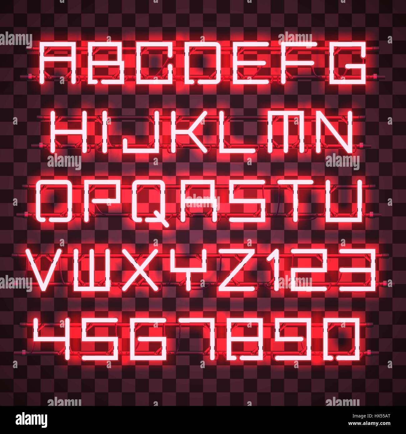 Red illuminated letters Stock Vector Images - Alamy