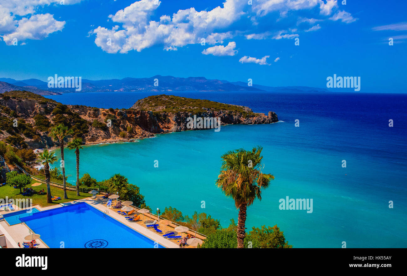 The Blue Color of the Sea in Crete, Greece Stock Photo - Alamy