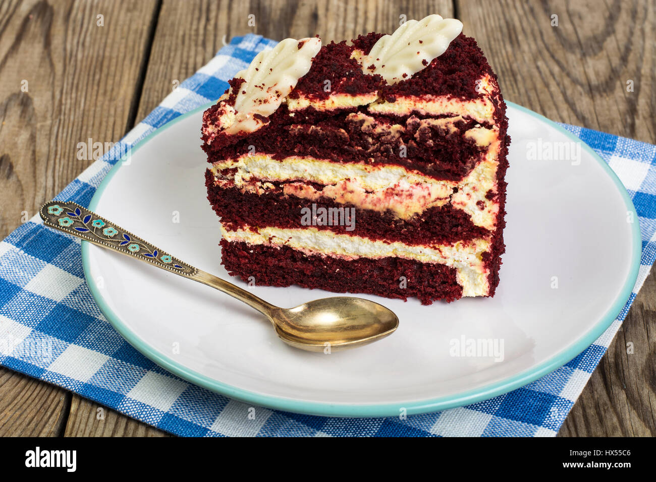 Traditional American Red Velvet Cake. Studio Photo Stock Photo - Alamy