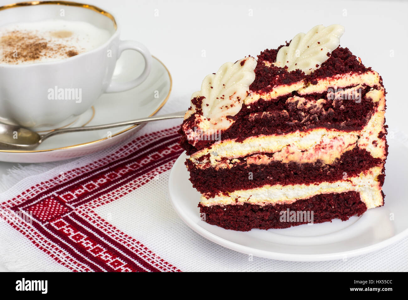 Traditional American Red Velvet Cake. Studio Photo Stock Photo - Alamy