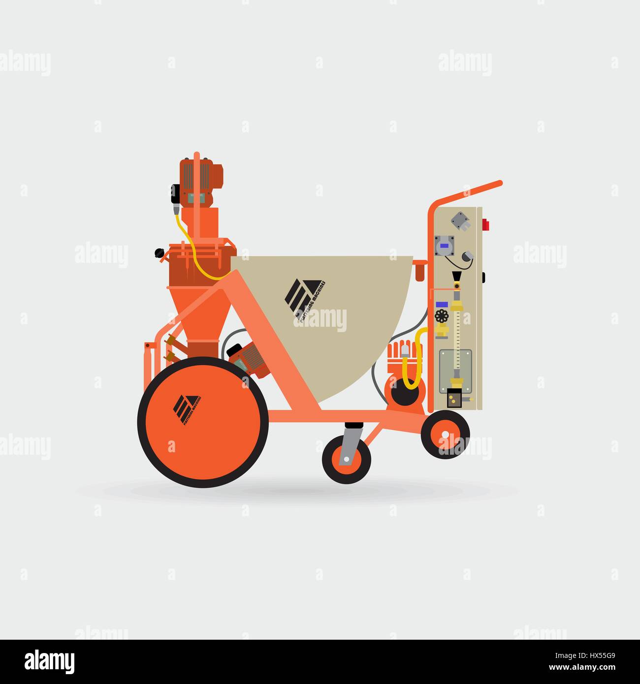 Vector illustration of plaster stations. Plaster walls,buildings ...