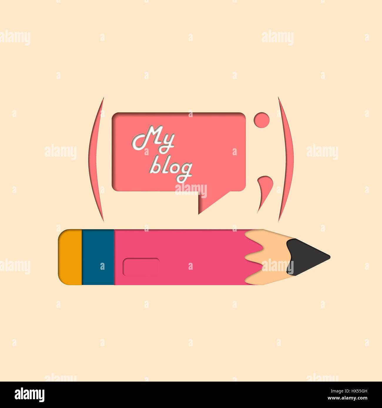 Vector illustration design blog. Social Blog. On the background of a ...