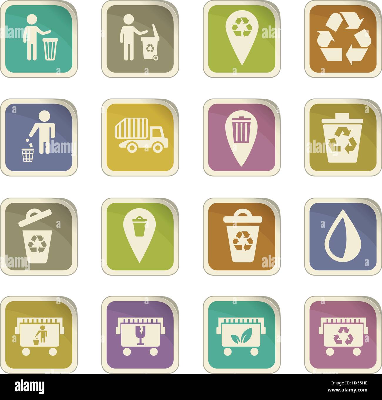 garbage vector icons for user interface design Stock Vector Image & Art ...