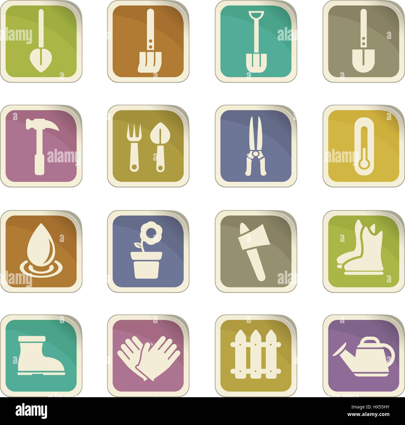 garden tools vector icons for user interface design Stock Vector Image ...
