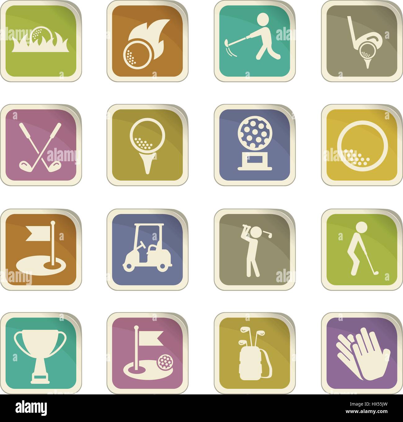 golf vector icons for user interface design Stock Vector Image & Art ...