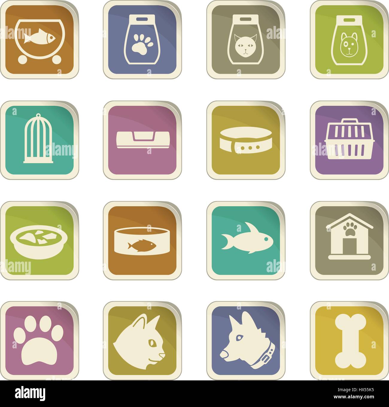 goods for pets vector icons for user interface design Stock Vector ...