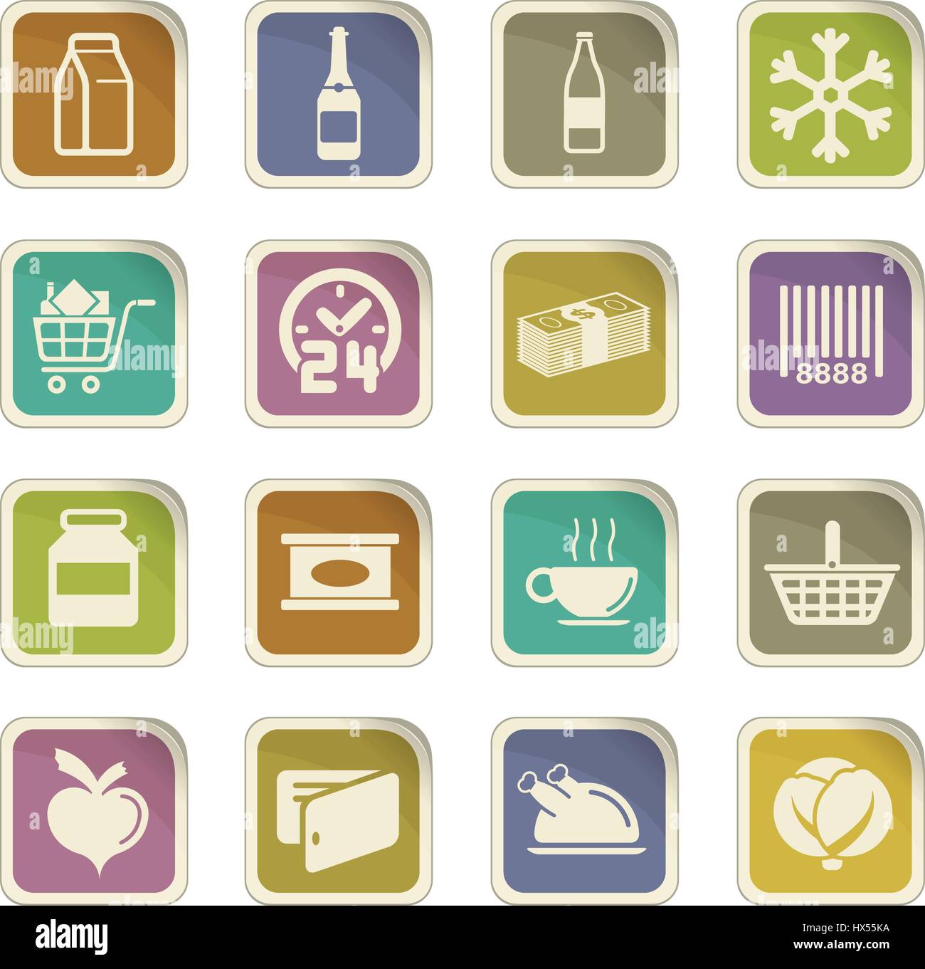 grocery store vector icons for user interface design Stock Vector Image ...
