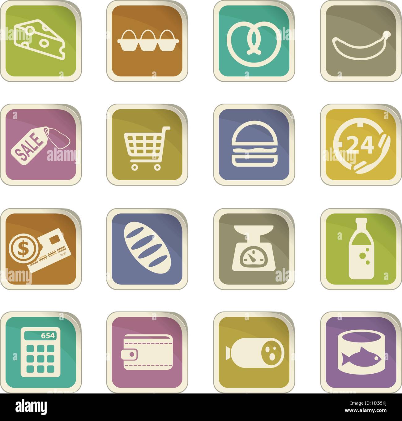 grocery store vector icons for user interface design Stock Vector Image ...
