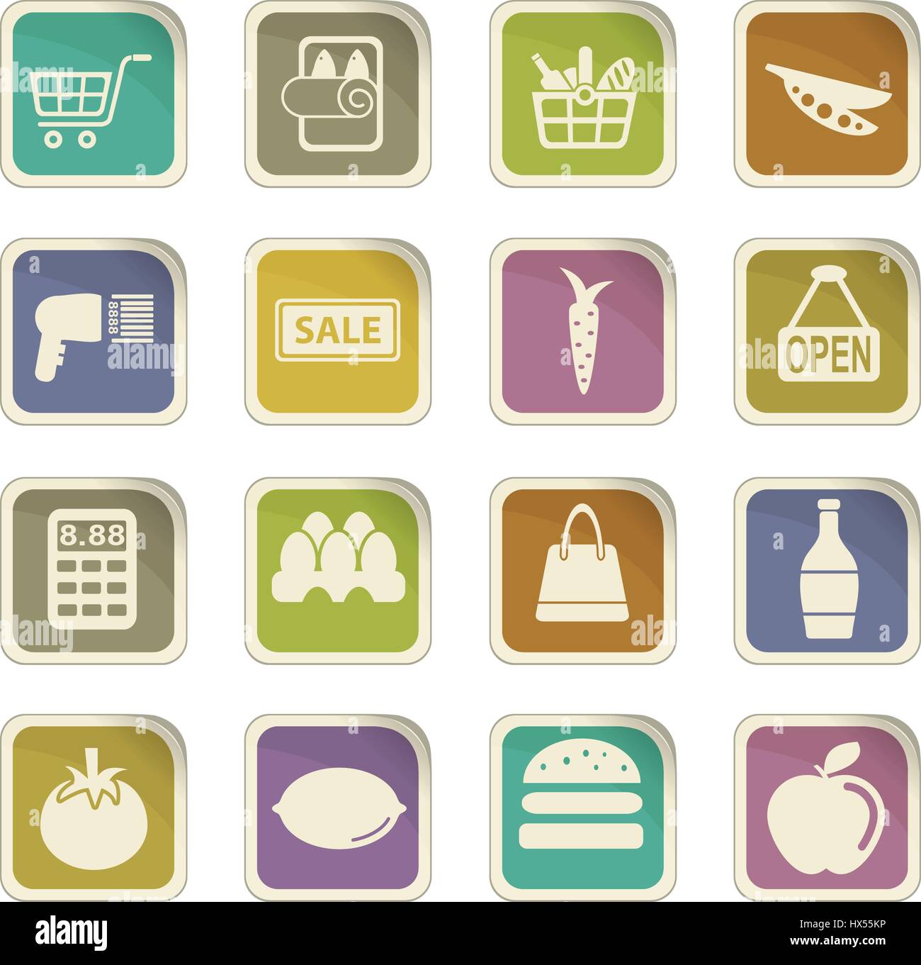 grocery store vector icons for user interface design Stock Vector Image ...