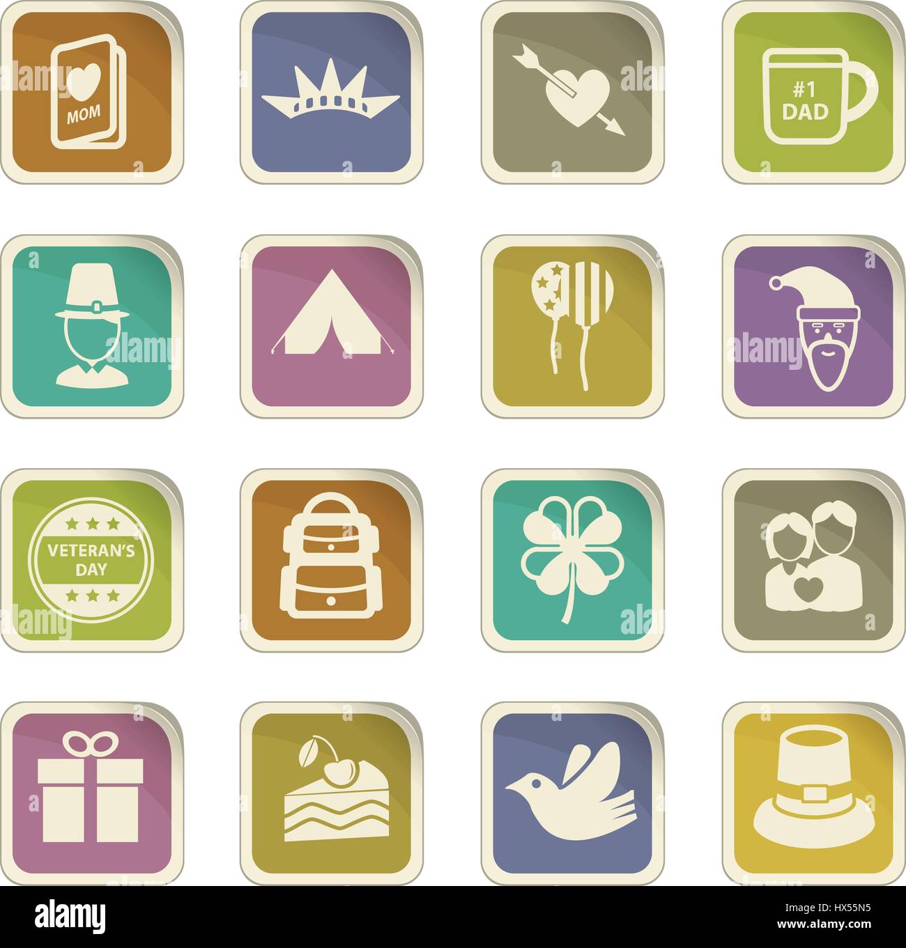 holidays vector icons for user interface design Stock Vector Image ...