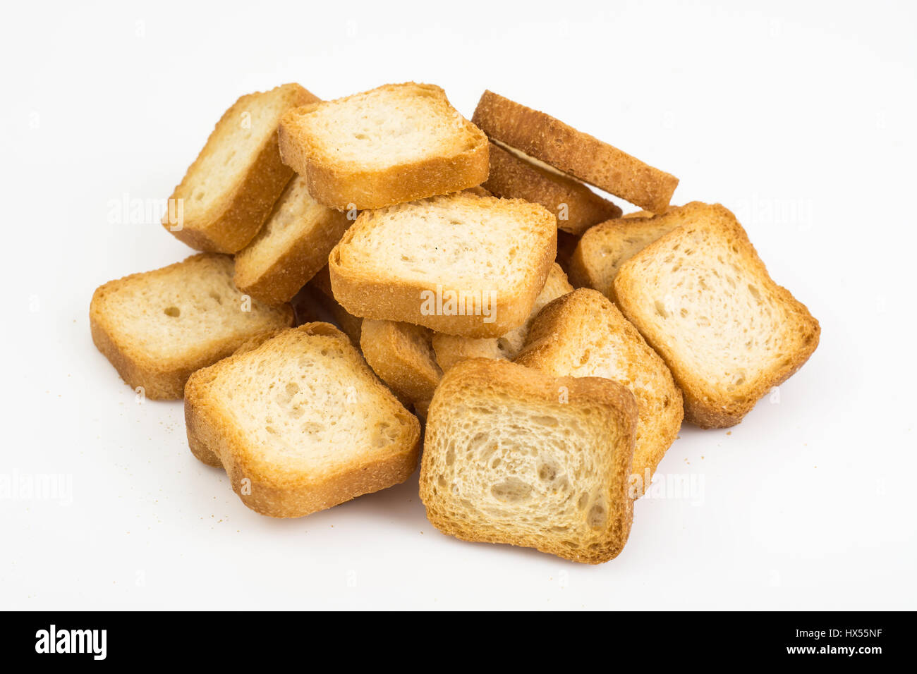 Crispy wheat crunches on white. Studio Photo Stock Photo - Alamy