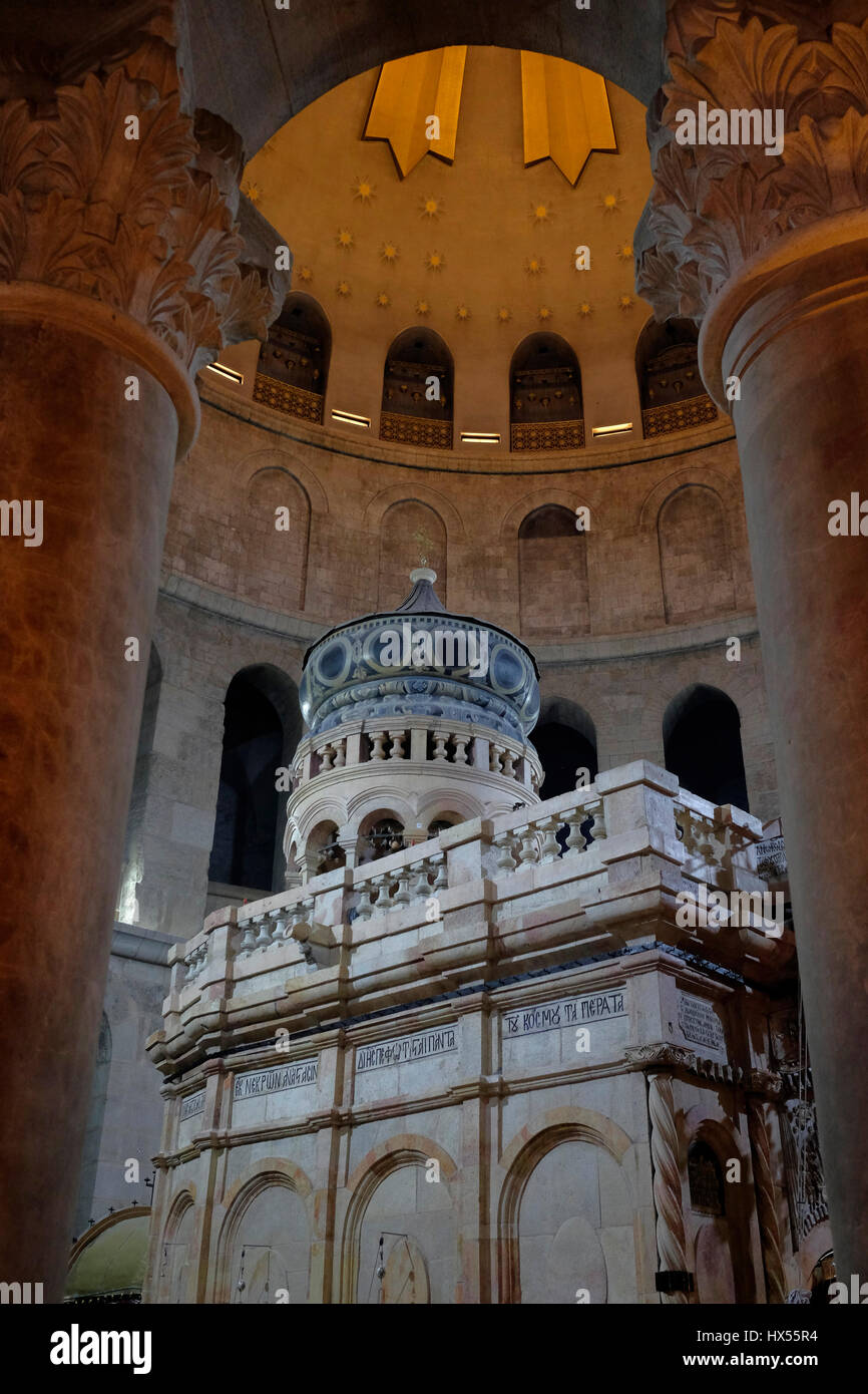 View of the restored Edicule, the shrine that tradition says houses the ...