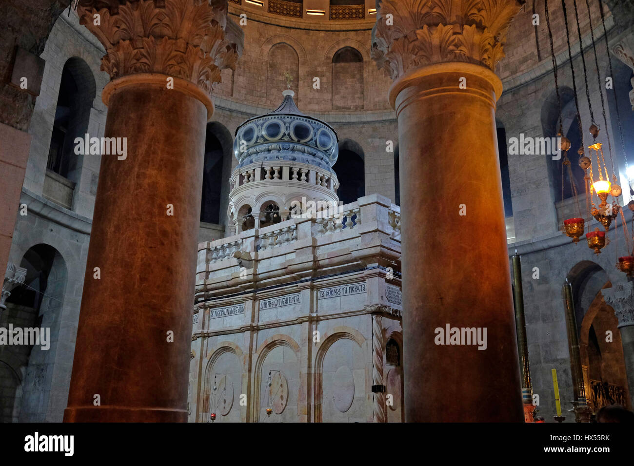 View of the restored Edicule, the shrine that tradition says houses the ...