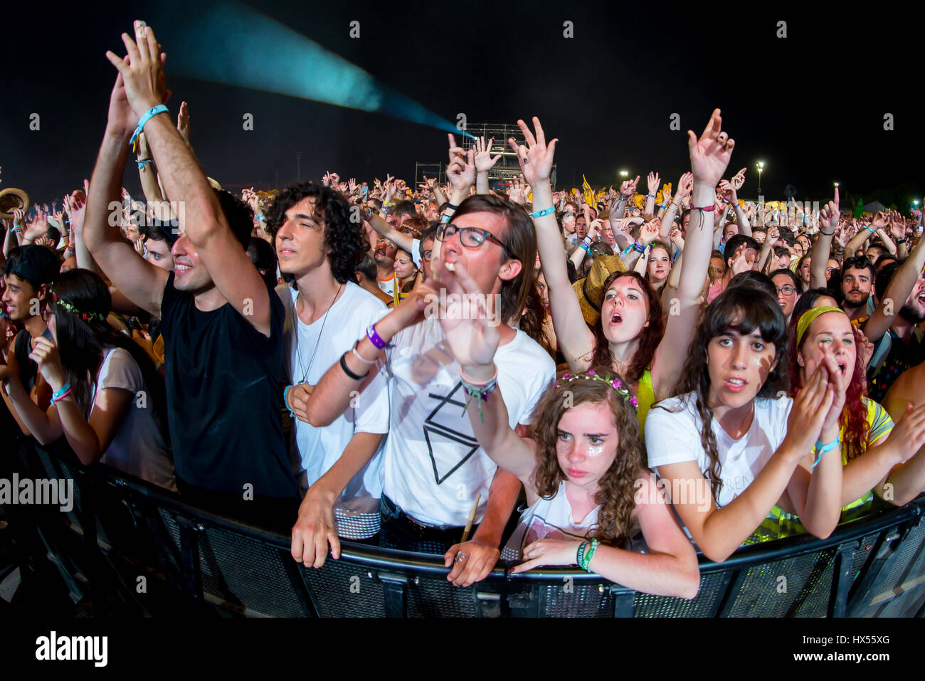 BENICASSIM, SPAIN - JUL 16: Crowd in a concert at FIB Festival on July ...