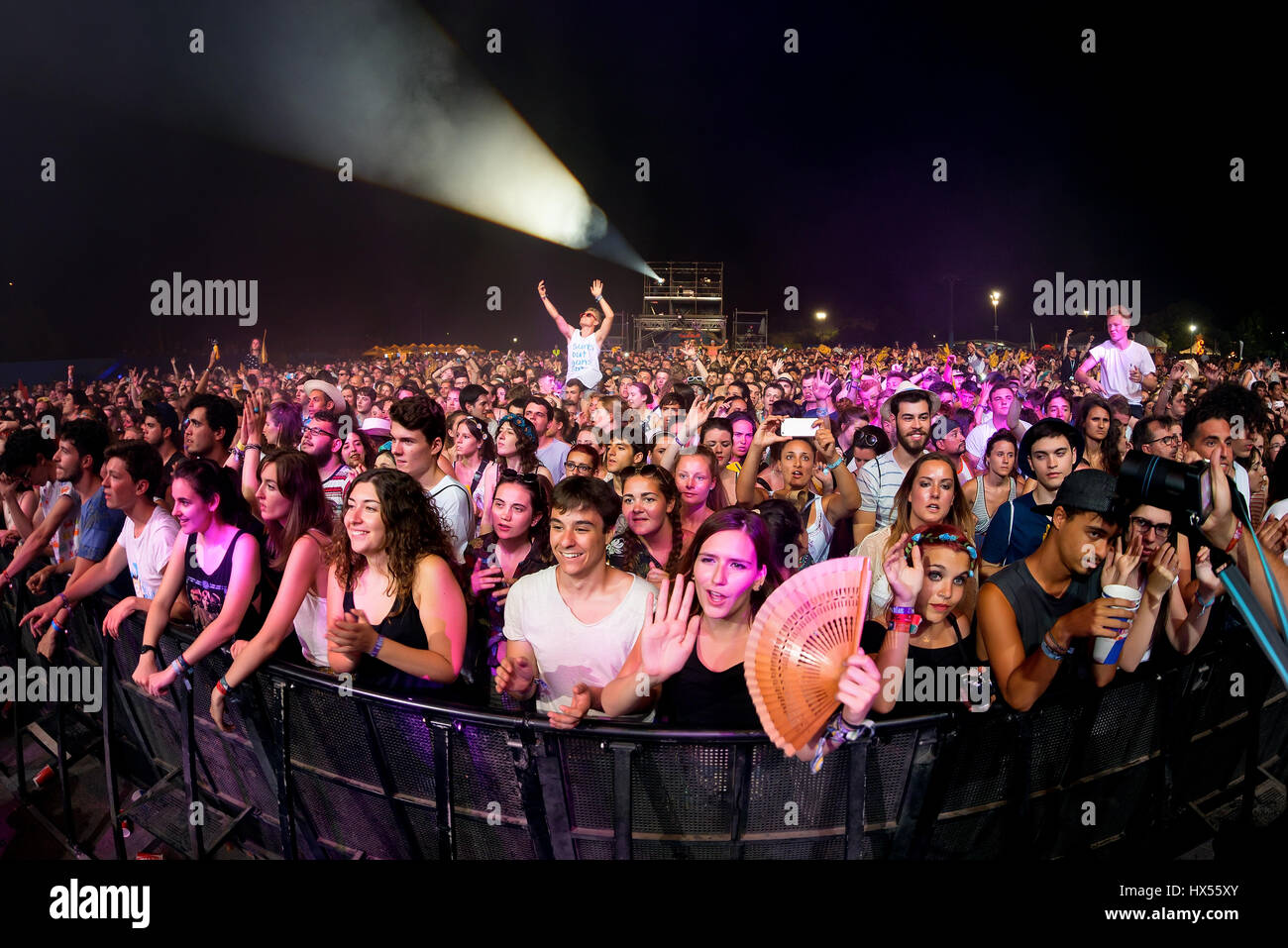 BENICASSIM, SPAIN - JUL 16: Crowd in a concert at FIB Festival on July ...