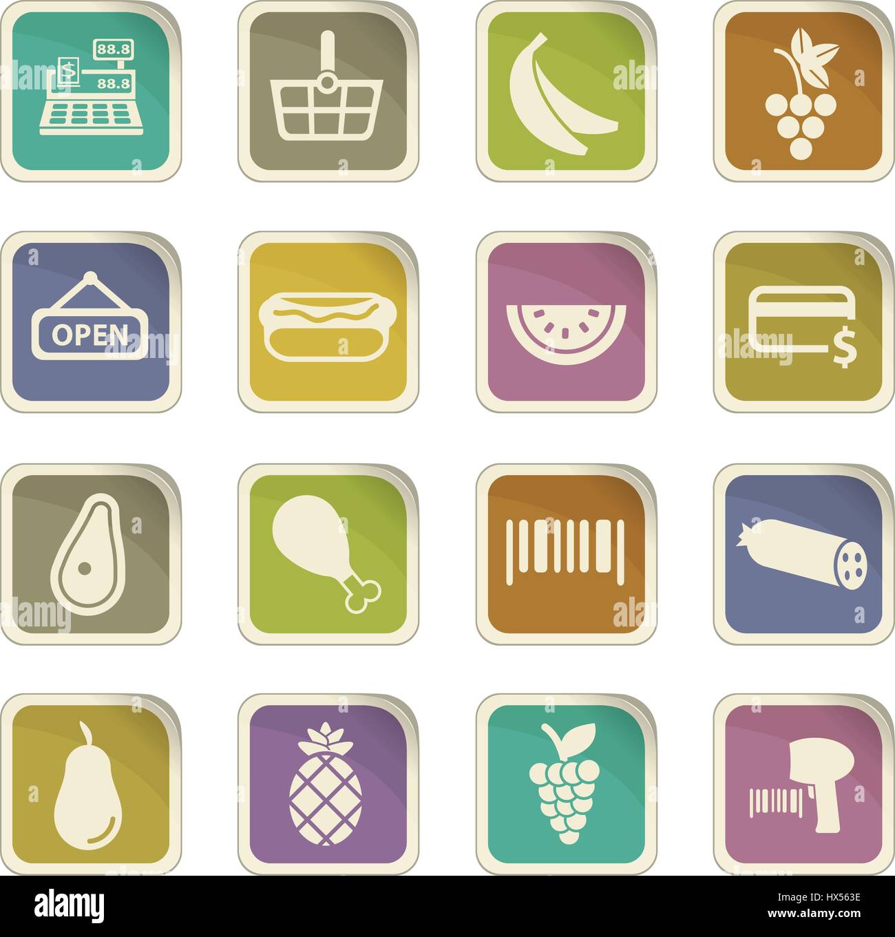 grocery store vector icons for user interface design Stock Vector Image ...