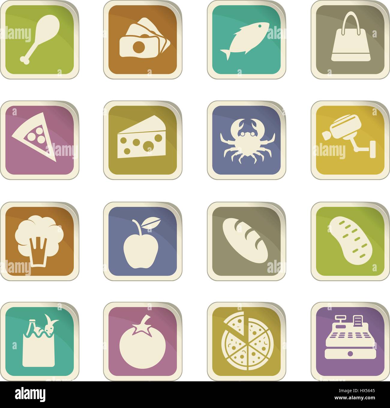 grocery store vector icons for user interface design Stock Vector Image ...