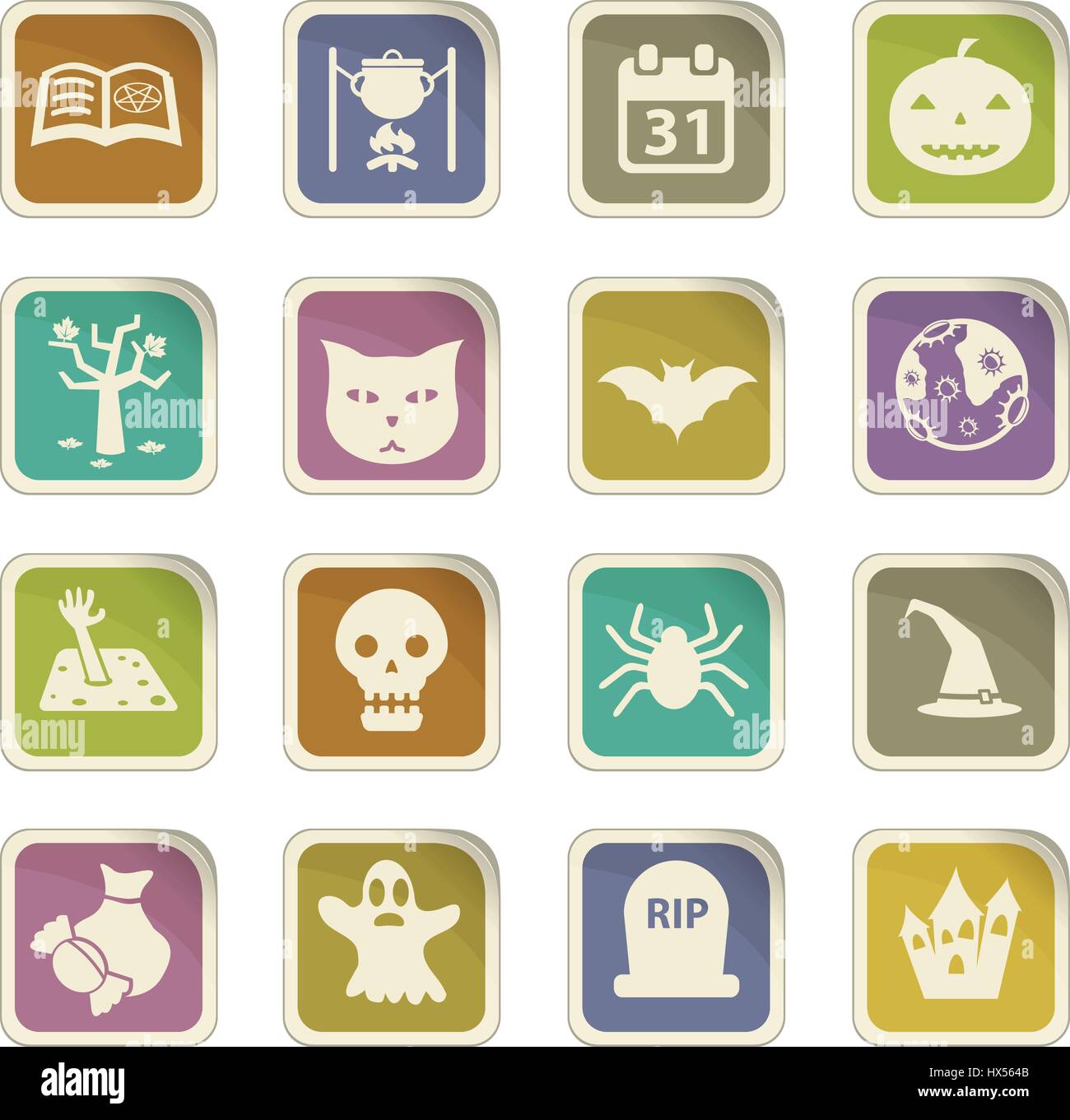 halloween vector icons for user interface design Stock Vector Image ...