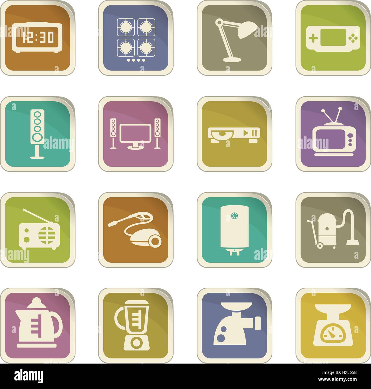 home appliances vector icons for user interface design Stock Vector ...