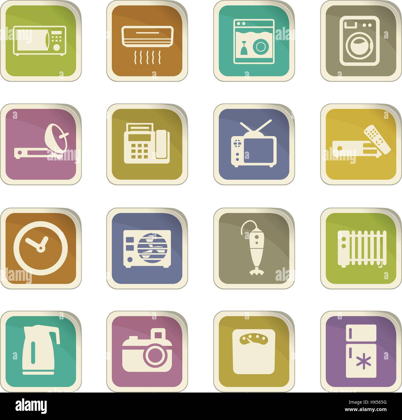 home appliances vector icons for user interface design Stock Vector ...