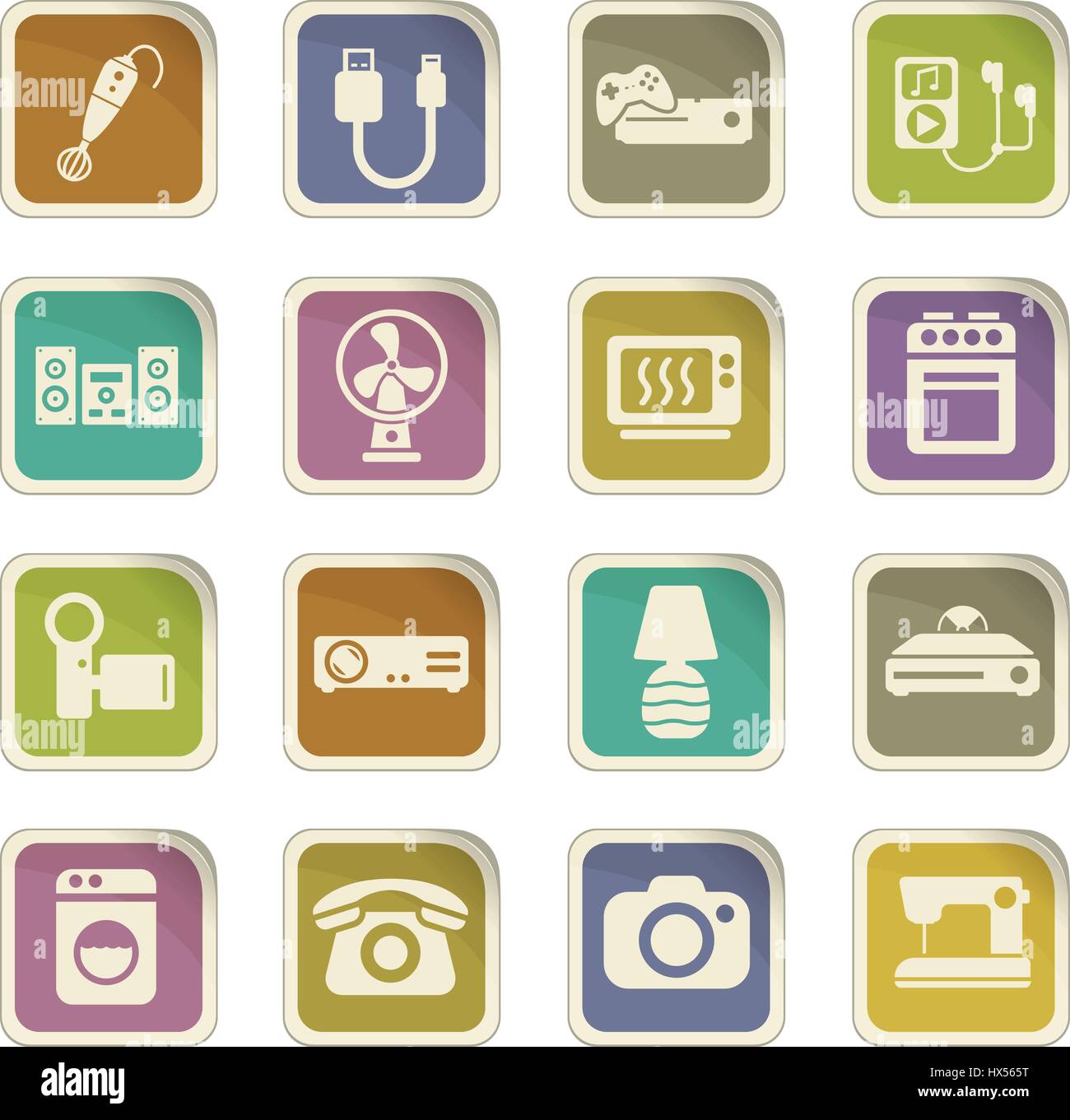 home appliances vector icons for user interface design Stock Vector ...