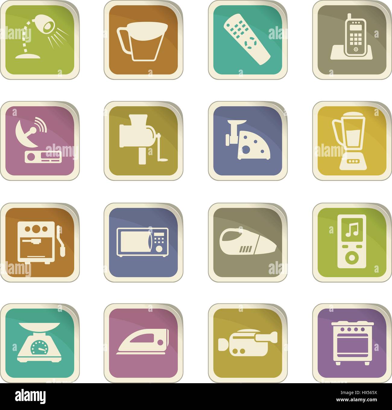 home appliances vector icons for user interface design Stock Vector ...