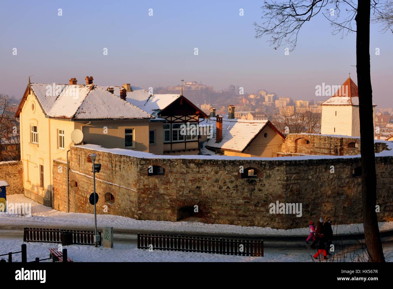 Typical urban landscape of the city Brasov, a town situated in ...