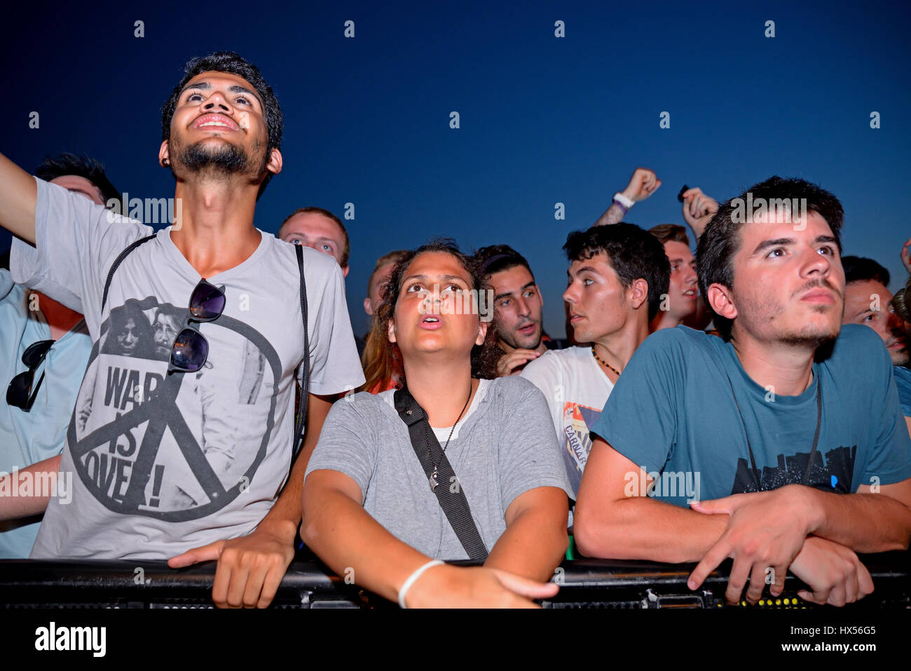 BENICASSIM, SPAIN - JUL 17: Crowd in a concert at FIB Festival on July ...