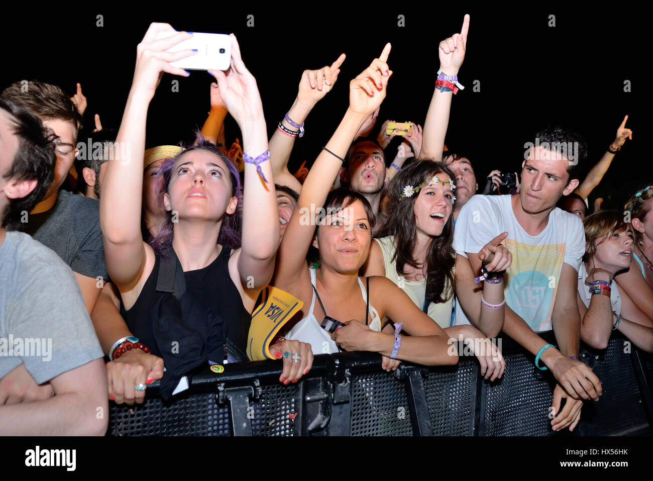 BENICASSIM, SPAIN - JUL 17: Crowd in a concert at FIB Festival on July ...