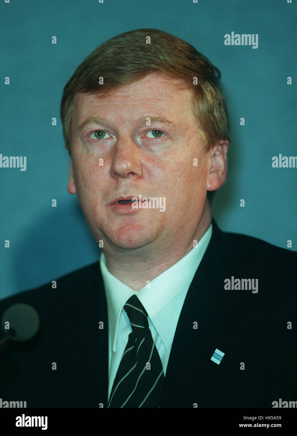 ANATOLY CHUBAIS FINANCE MINISTER OF RUSSIA 17 July 1997 Stock Photo - Alamy