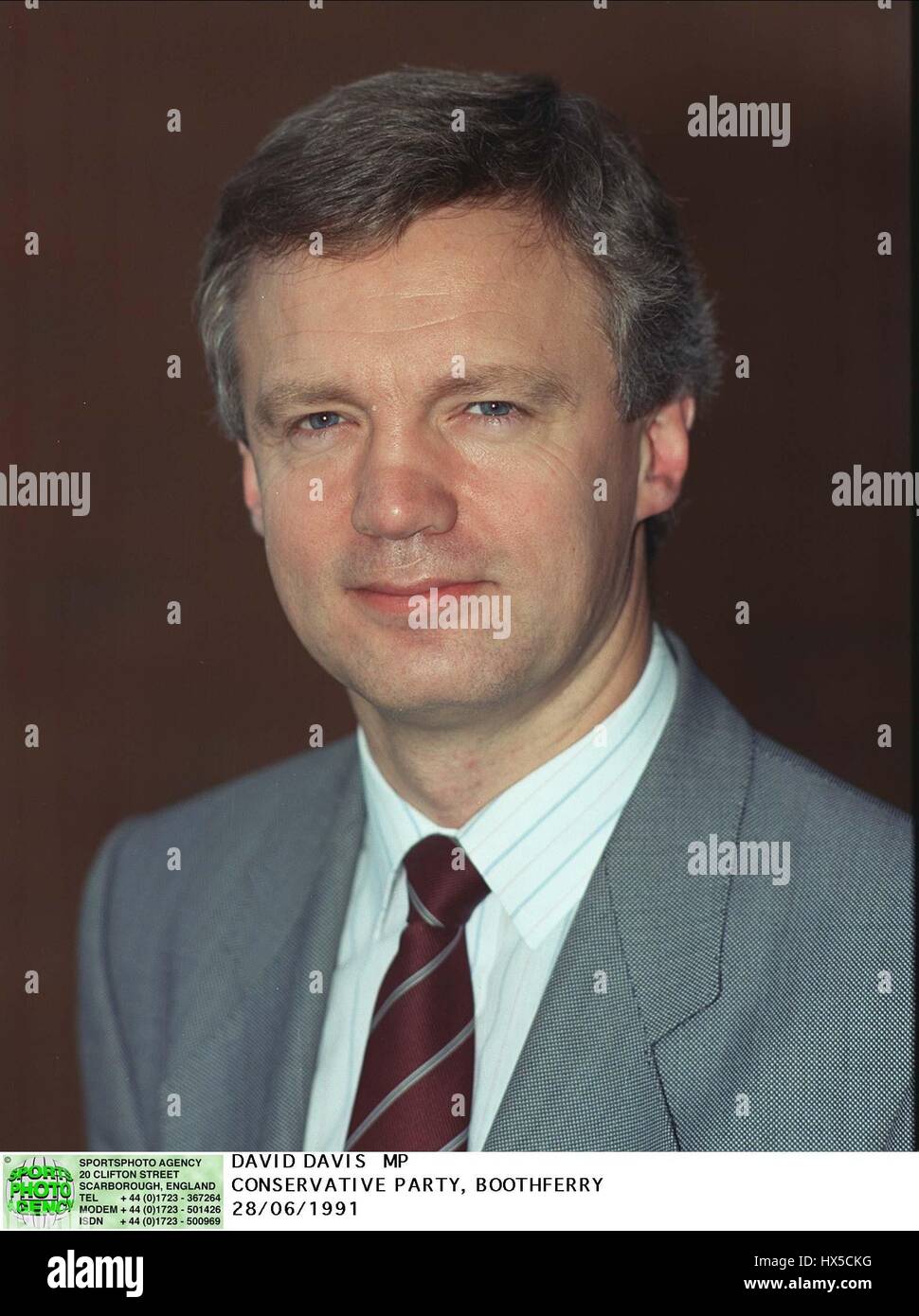 DAVID DAVIS MP CONSERVATIVE PARTY BOOTHFERRY 06 June 1991 Stock Photo ...