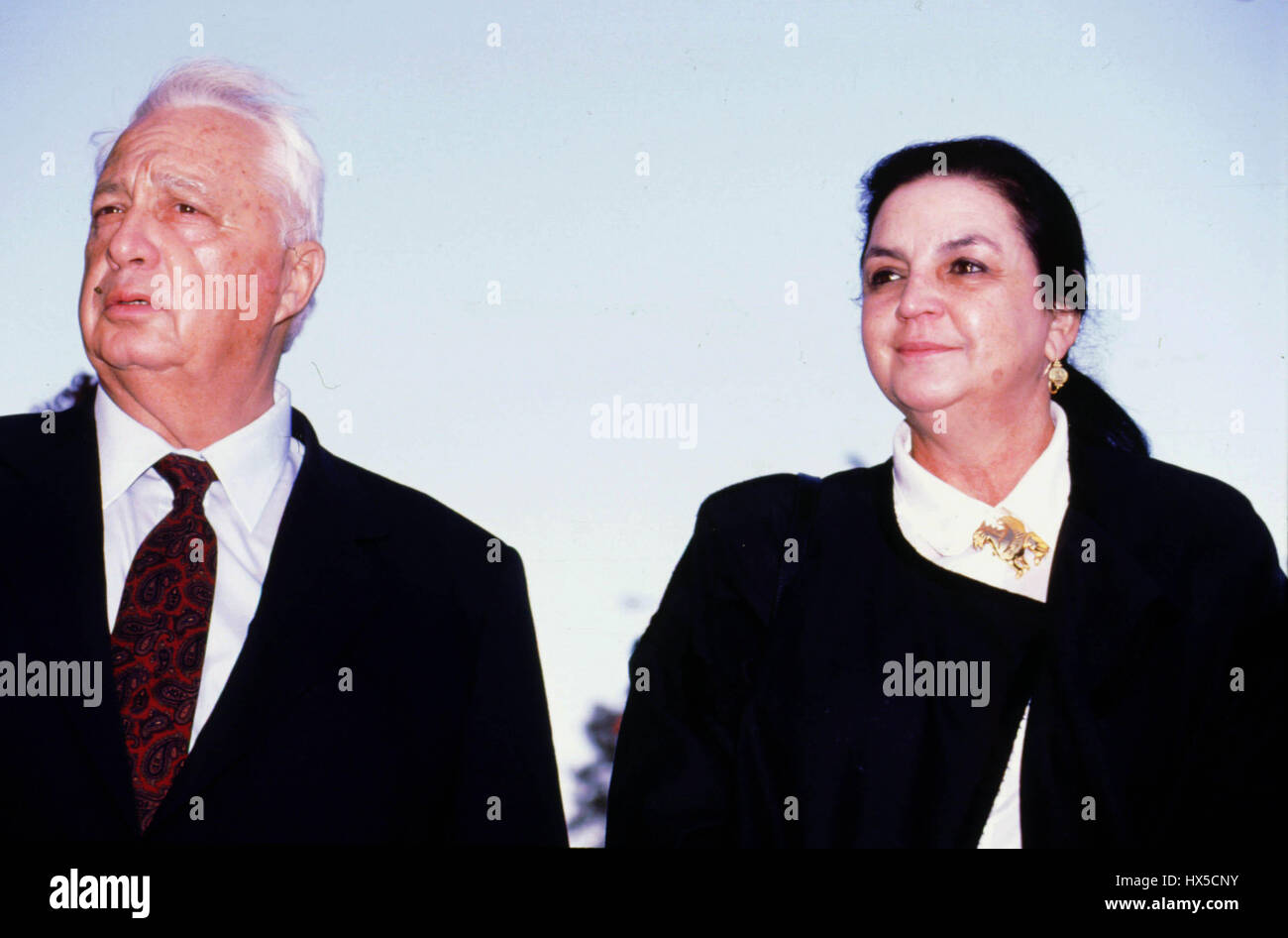 ARIEL SHARON & WIFE PRIME MINISTER OF ISRAEL 17 April 1998 Stock Photo ...