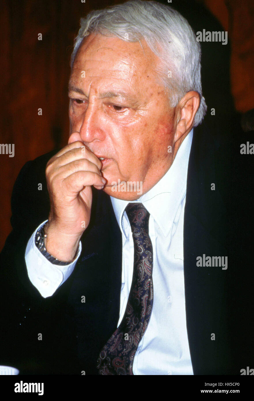 ARIEL SHARON PRIME MINISTER OF ISRAEL 17 April 1998 Stock Photo - Alamy