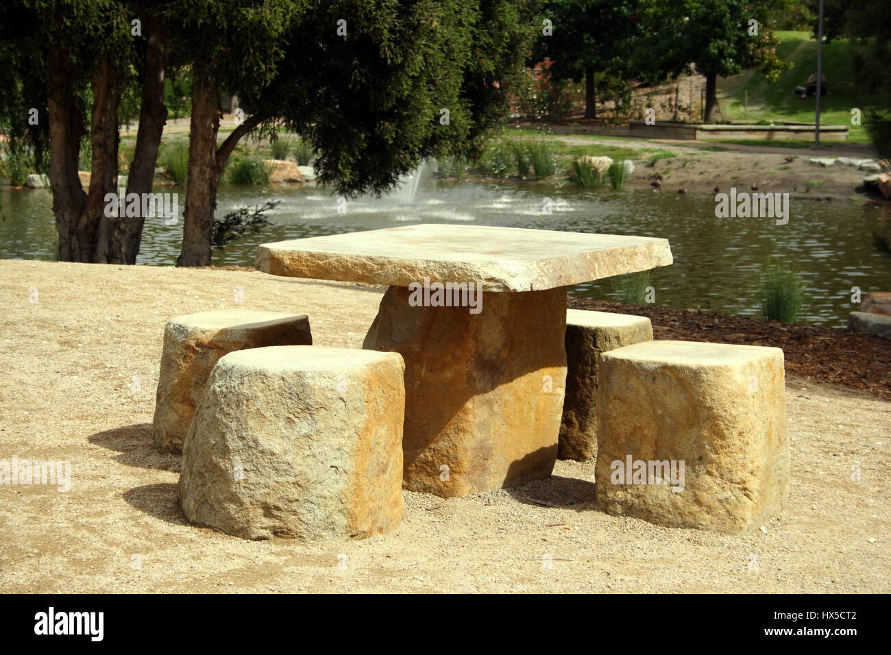 Stone picnic setting in a Public Park Stock Photo - Alamy