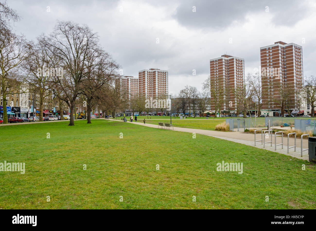 A view across Shepherds Bush Green in London Stock Photo - Alamy