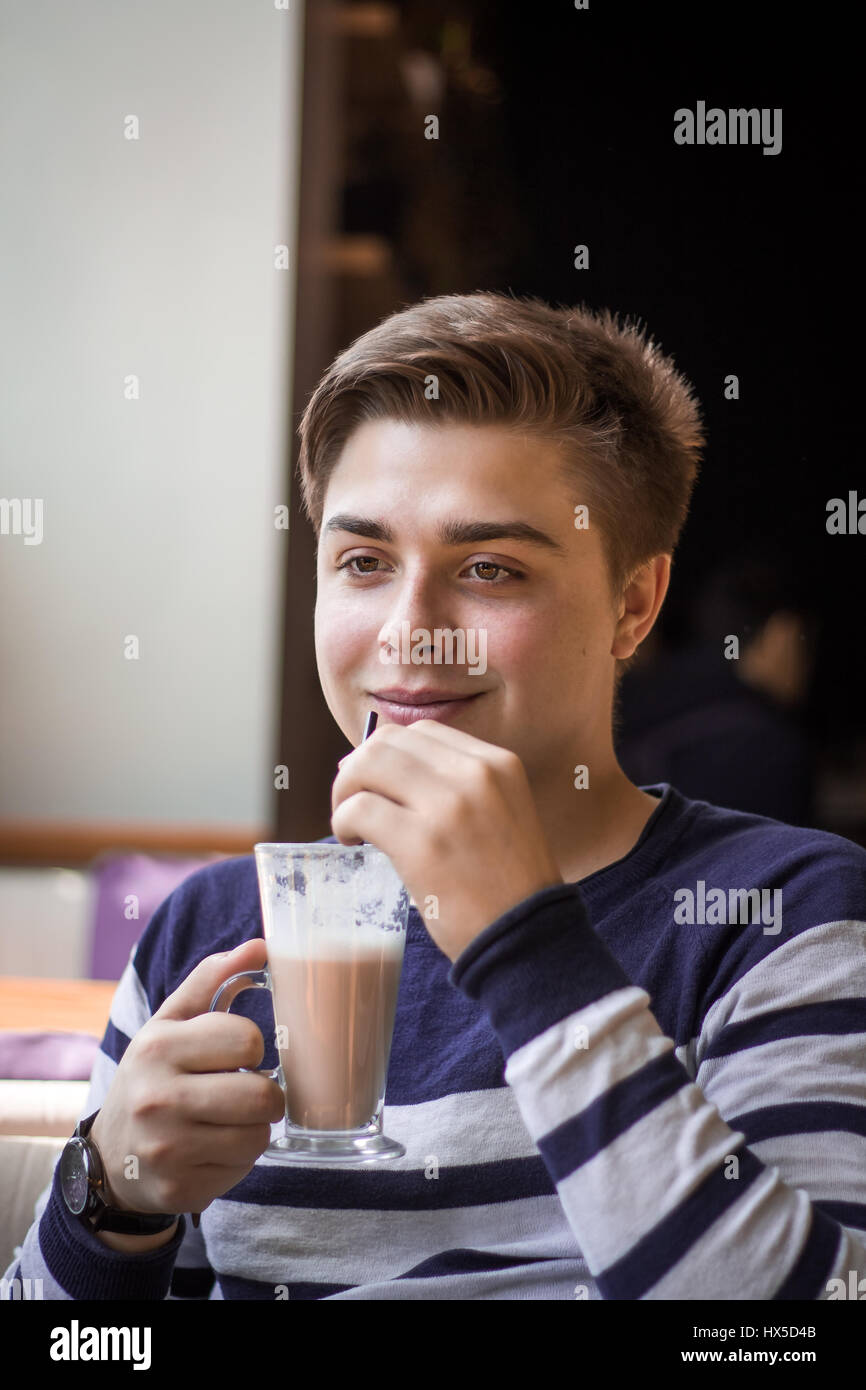 Man drinking glass milk hi-res stock photography and images - Alamy