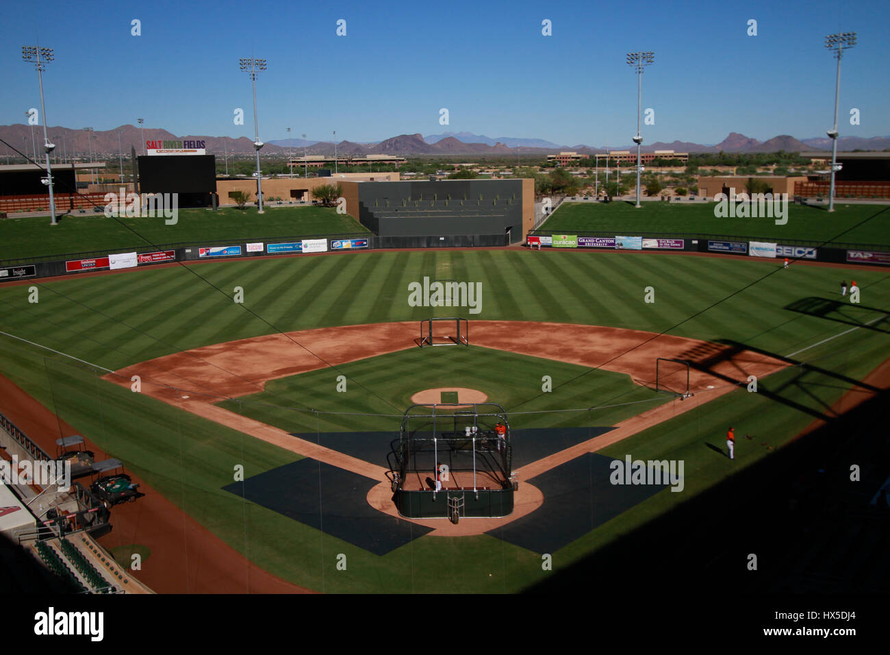Table, Diamond or Major league baseball field during spring training in ...