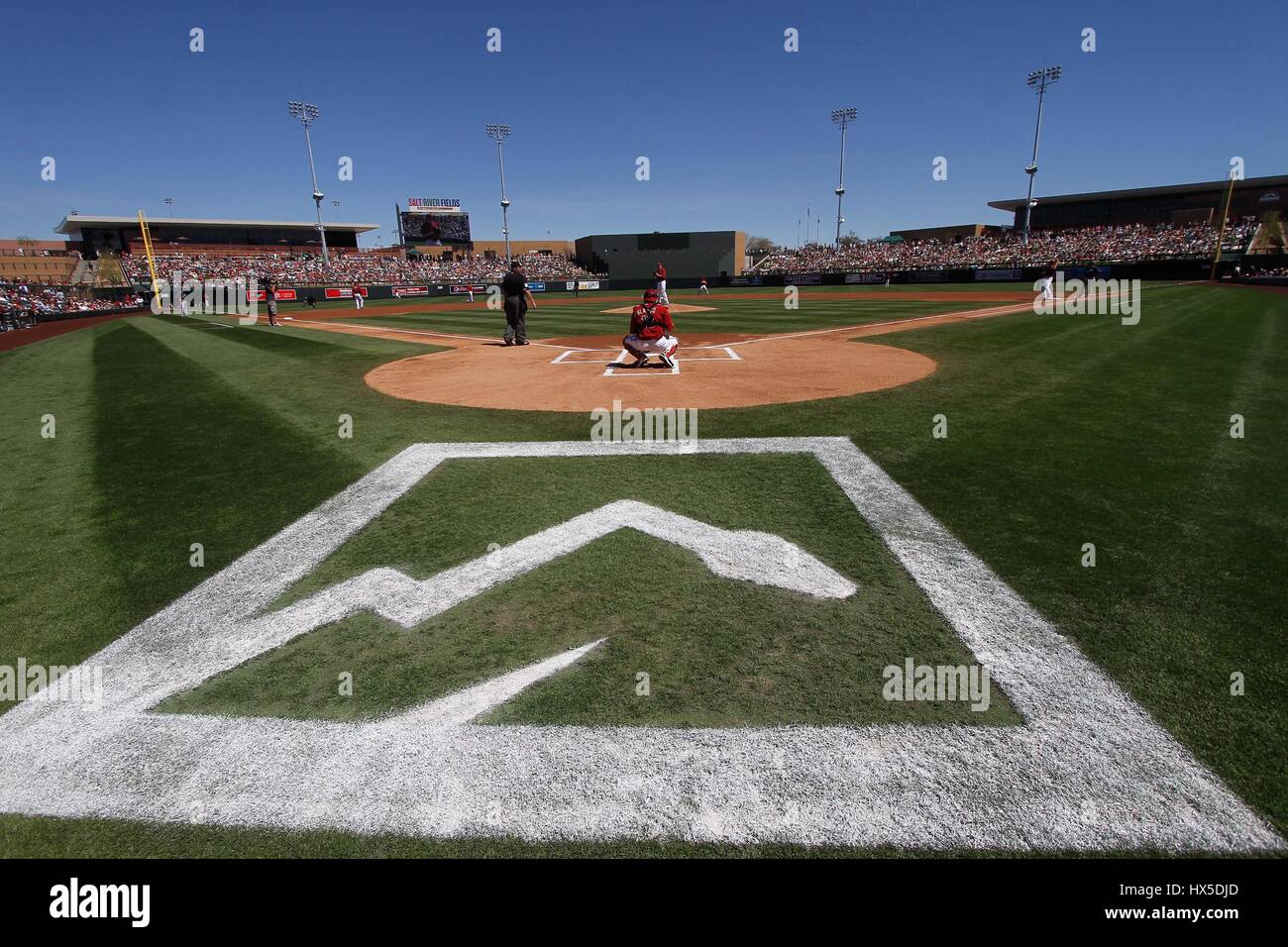 Table, Diamond or Major league baseball field during spring training in ...