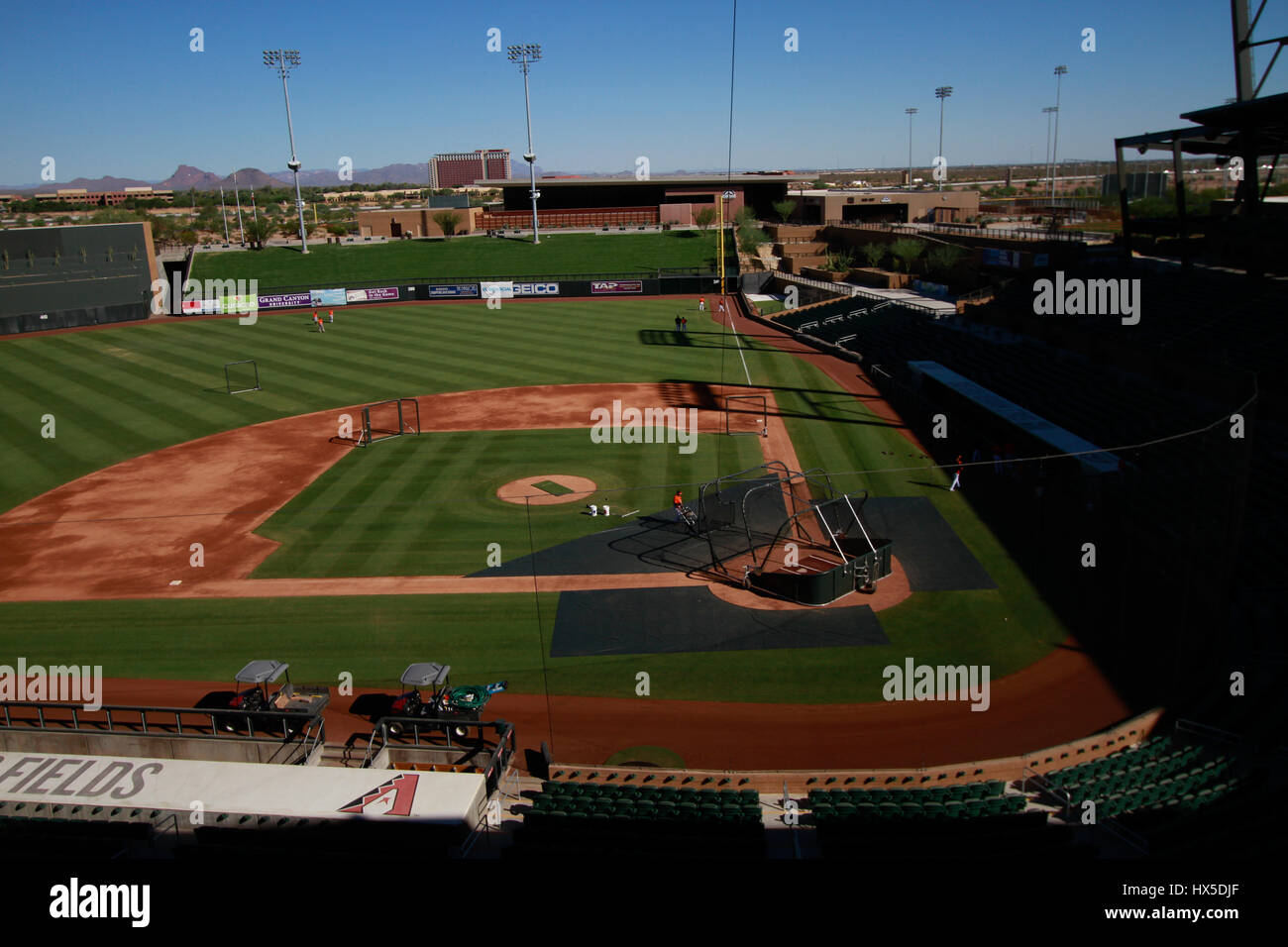 Table, Diamond or Major league baseball field during spring training in ...
