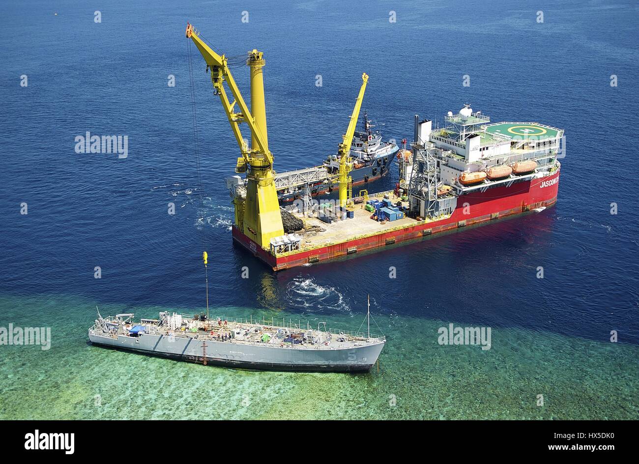Avenger-class mine countermeasures ship ex-Guardian (MCM 5) is salvaged ...