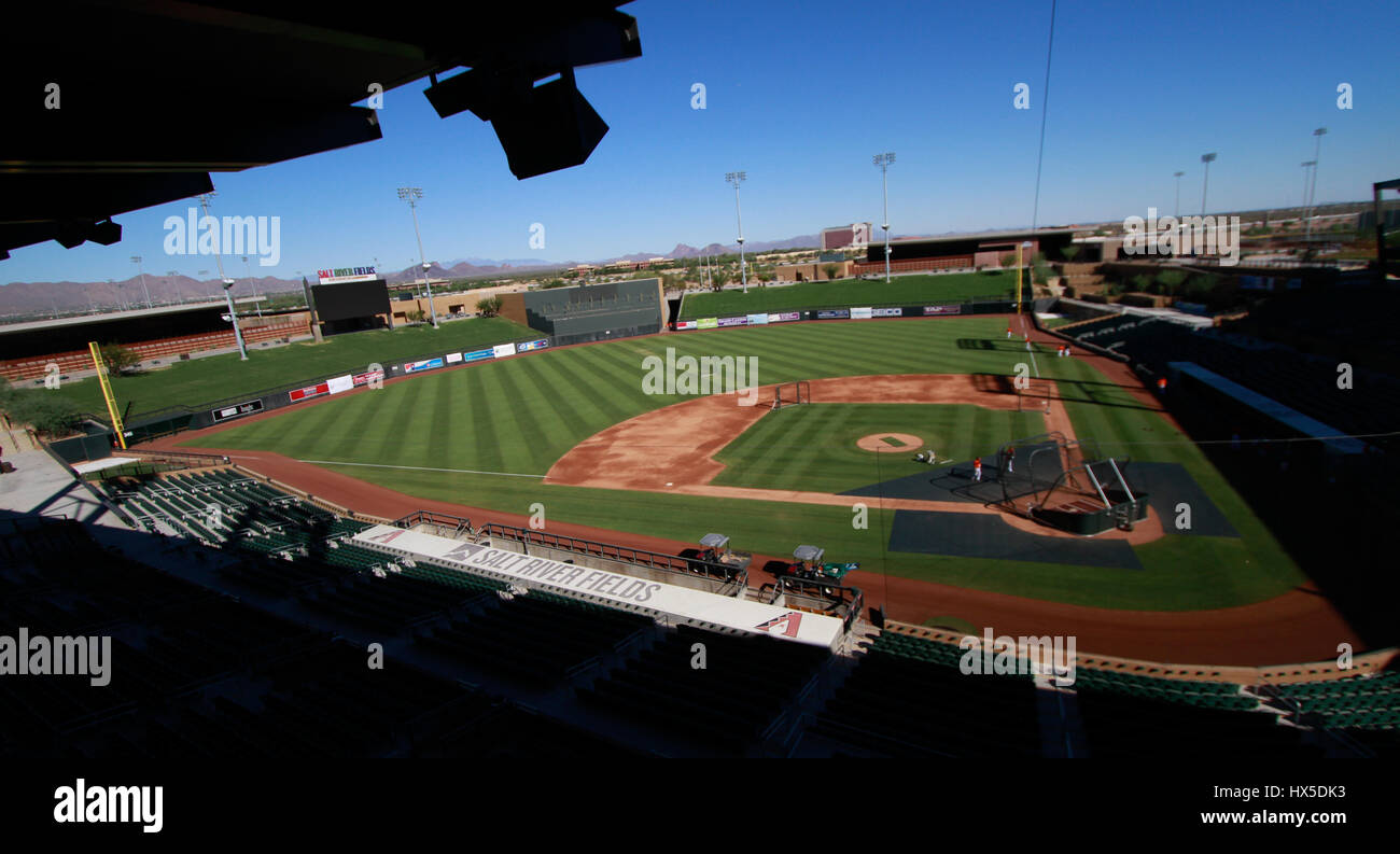 Table, Diamond or Major league baseball field during spring training in ...