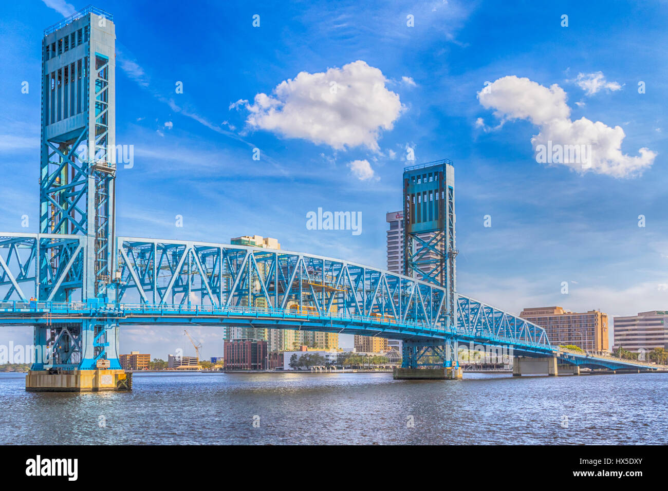 Main Street Bridge over the St Johns River in downtown Jacksonville ...