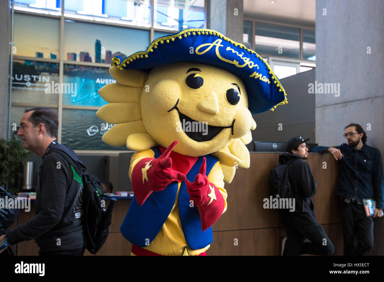 El Paso mascot, Amigo Man, inside Austin Convention Center during SXSW ...