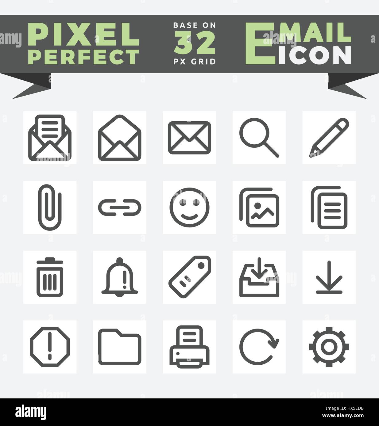 E-Mail icons set for mobile, web interface. Outline e-mail icons ...