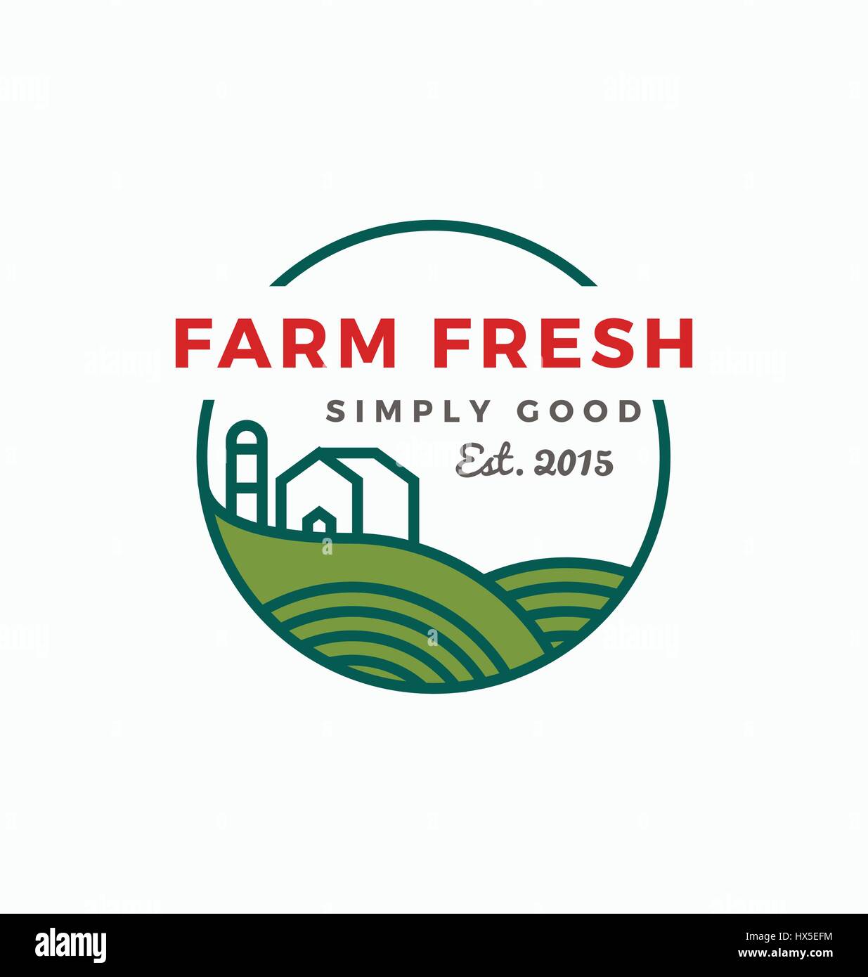 Vintage modern farm logo template design. Vector illustration Stock ...