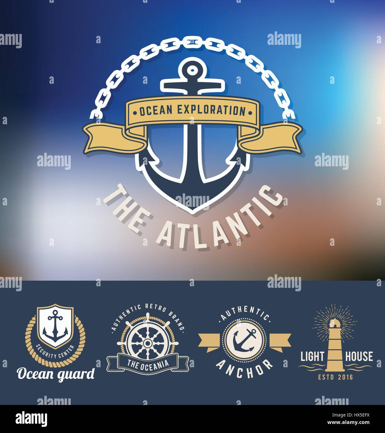 Set of nautical Logo Template. Suitable for Sea food restaurant, Coast ...