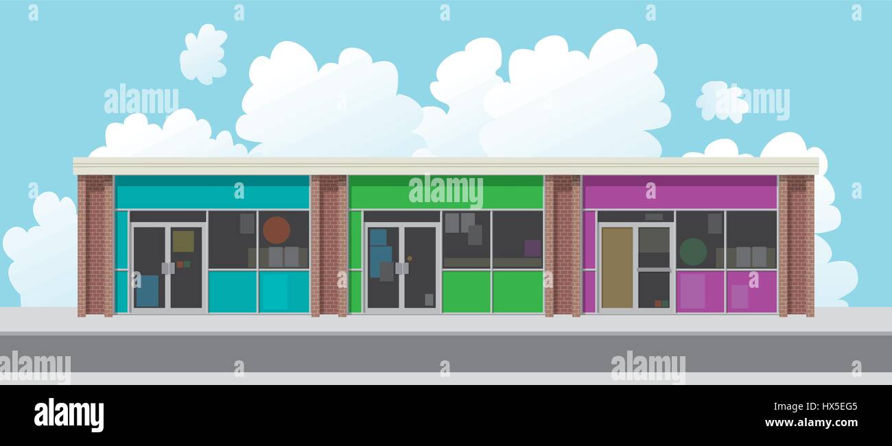 Retail storefronts strip mall Stock Vector Images - Alamy