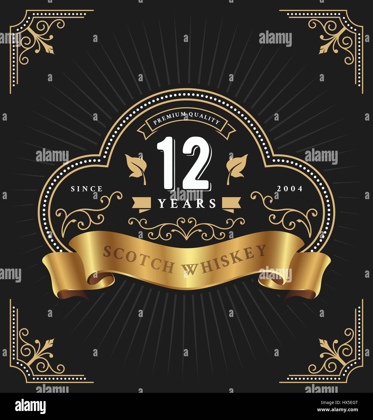 Vintage frame label template suitable for anniversary, whiskey, wine ...